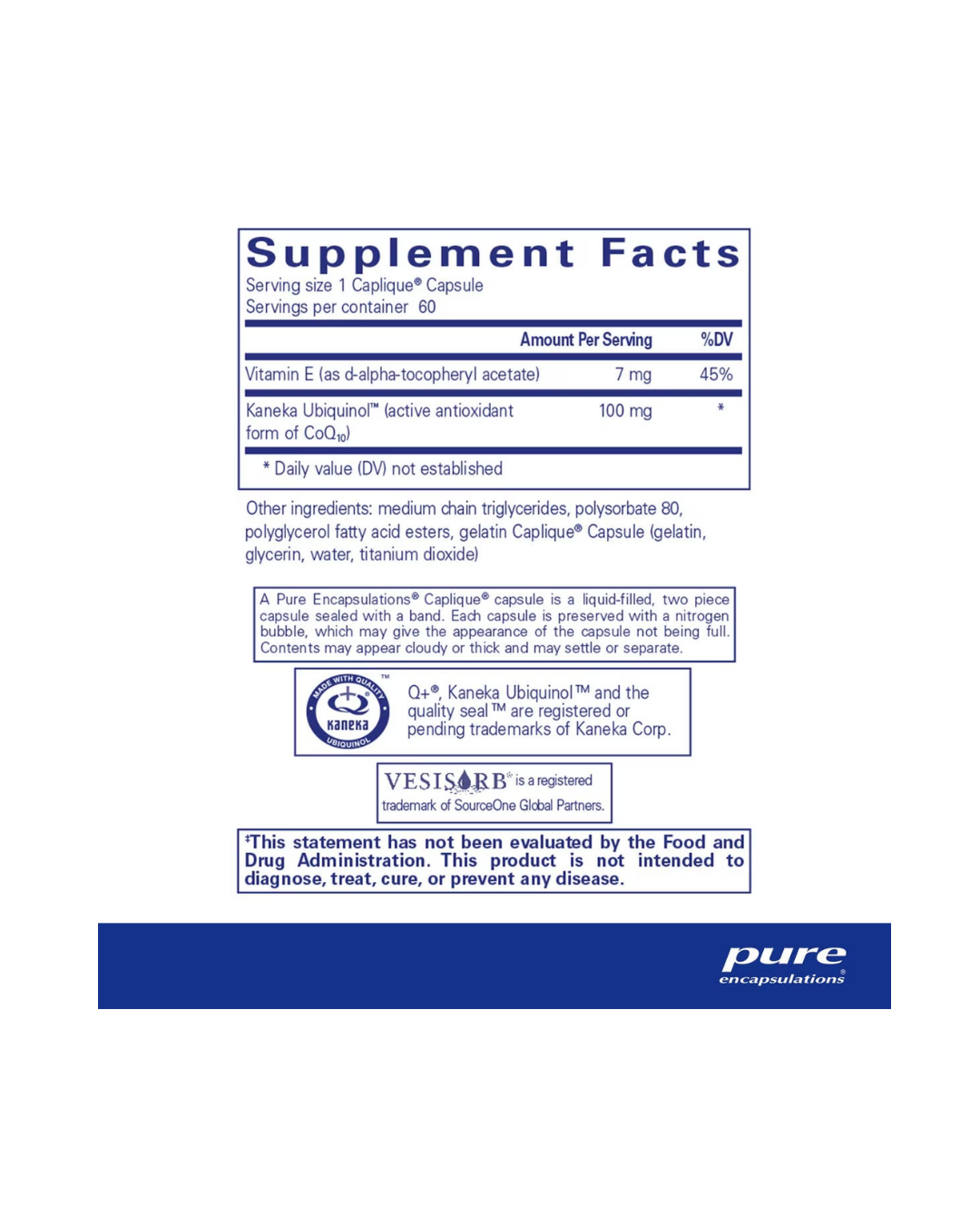 Pure Encapsulations Ubiquinol VESIsorb® 60's